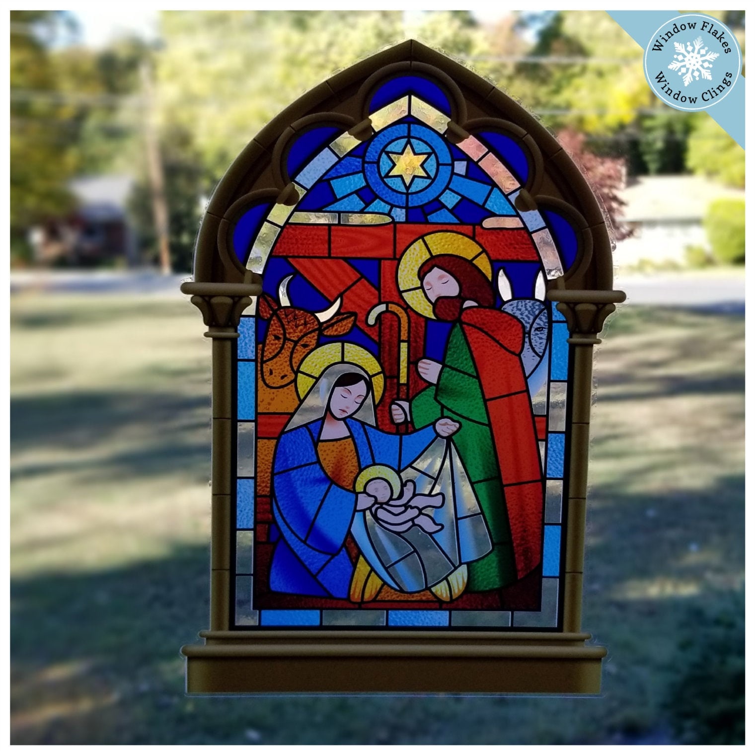 Stained Glass Nativity Set