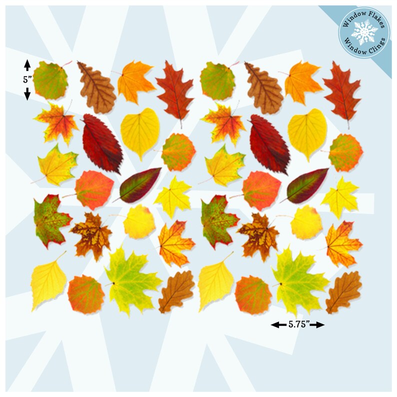 Fall Leaf Decals Fall Leaves Window Cling 2-sided Print - Etsy