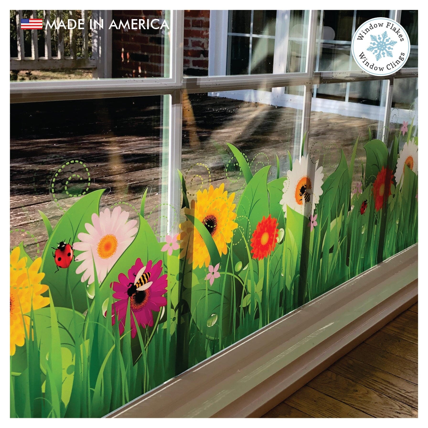 Wild Grass Window Cling Border With Flowers and Insects - Etsy