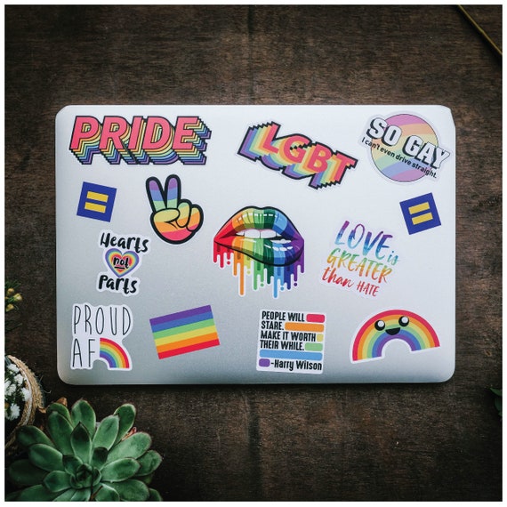 LGBTQ Pride Sticker Pack Gay Pride Accessories Including 12 | Etsy