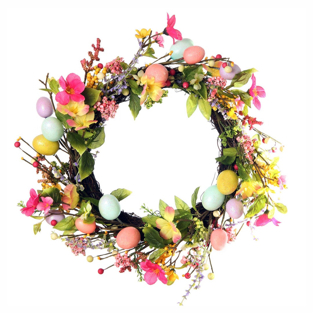 Easter Decoration - Beautiful Photo Realistic Easter Egg and Flowers ...