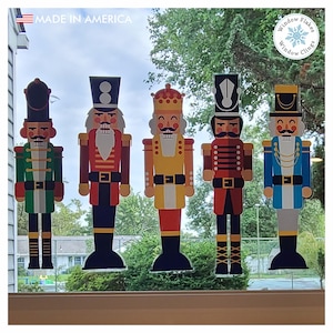 5 Color Nutcracker Traditional Christmas Window Cling Decal Decorations ...