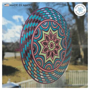 Mandala Sun Catchers Window Clings, Set of 10, 5" Stained Glass Decals ...