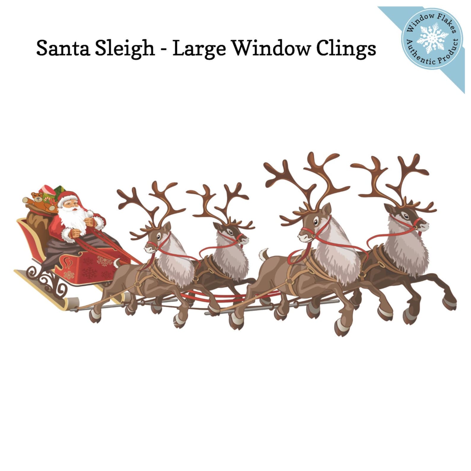 Christmas Santa Sleigh Window Cling - Etsy