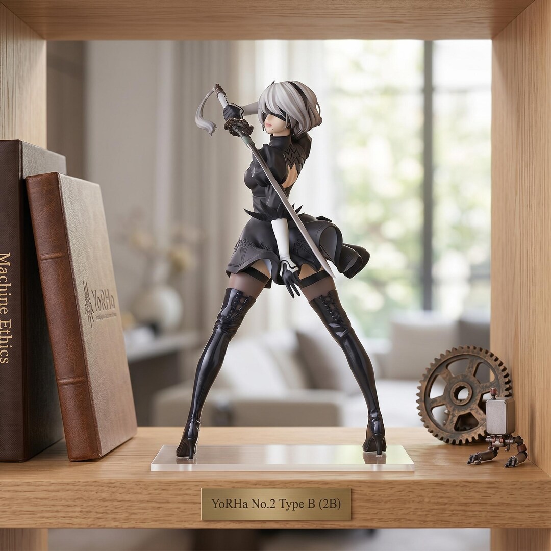 Black White Anime Style Figure, Collectible PVC Figurine, Manga ...