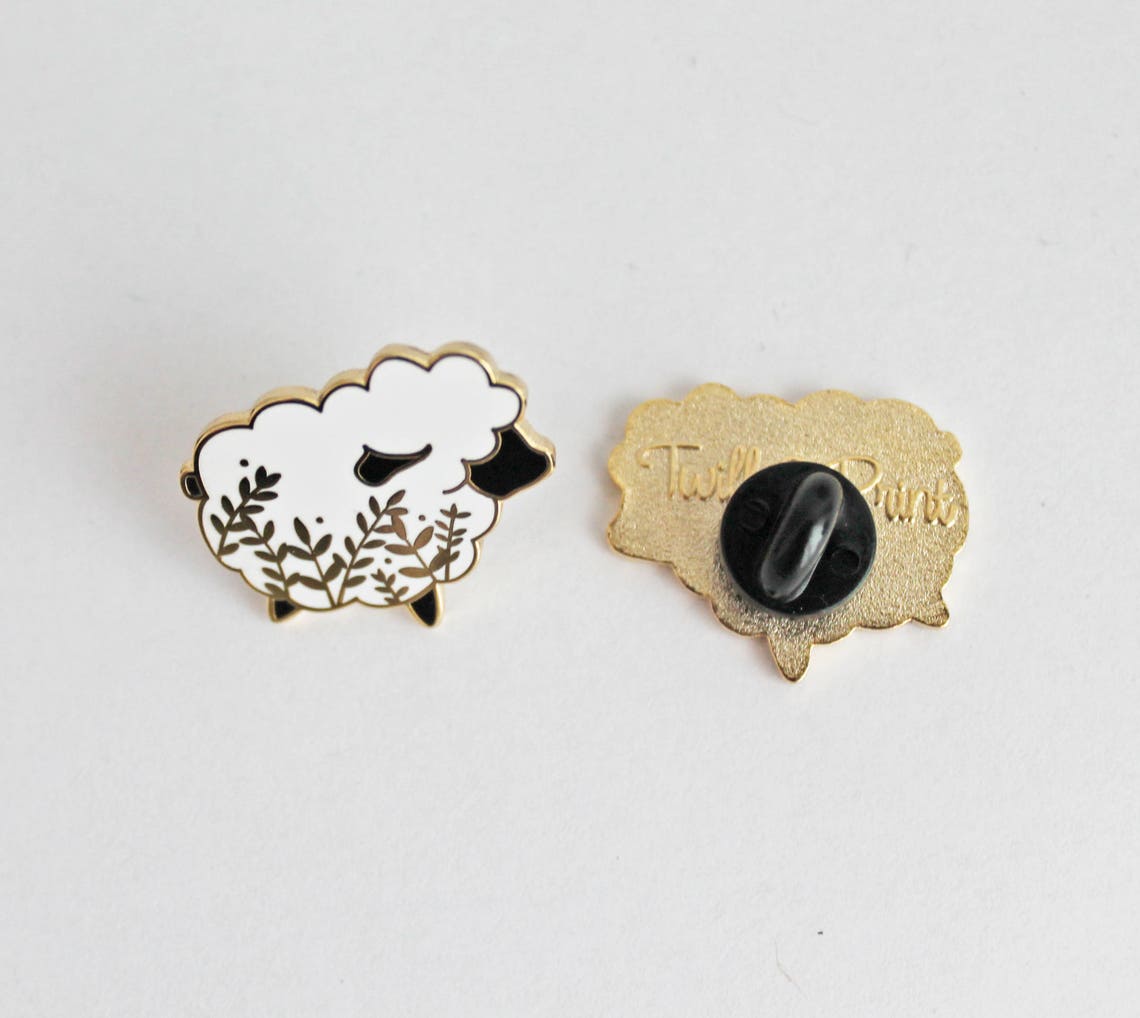 Little Sheep Gold Plated Hard Enamel Pin Knitters Flair - Etsy