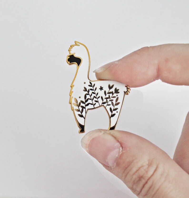 Little Alpaca Gold Plated Hard Enamel Pin Knitters Flair - Etsy Canada