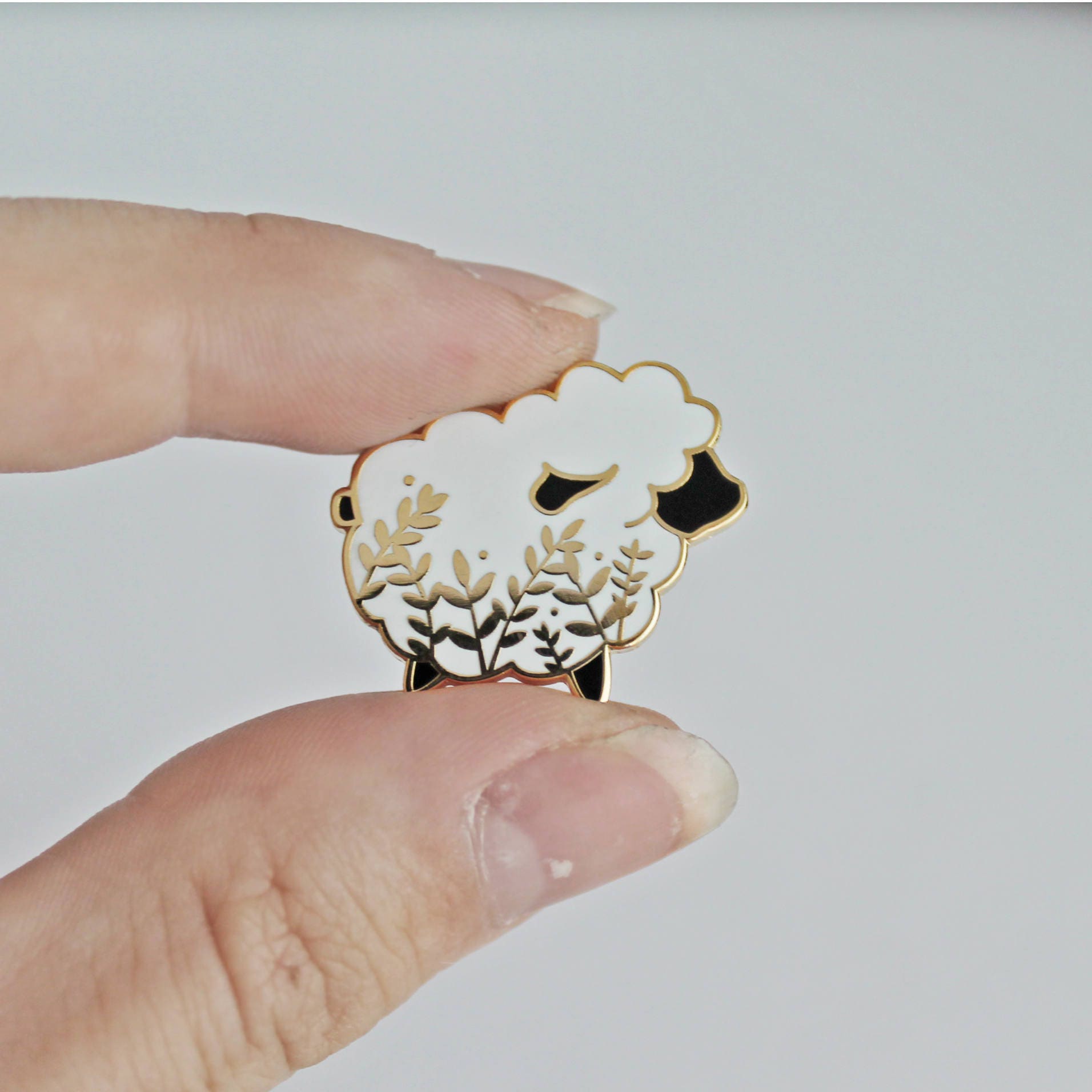 Little Sheep Gold Plated Hard Enamel Pin Knitters Flair - Etsy