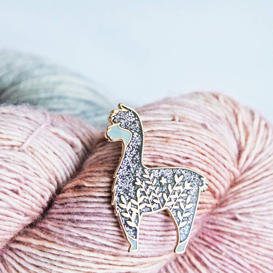 Little Black Glitter Alpaca Gold Plated Hard Enamel Pin - Etsy