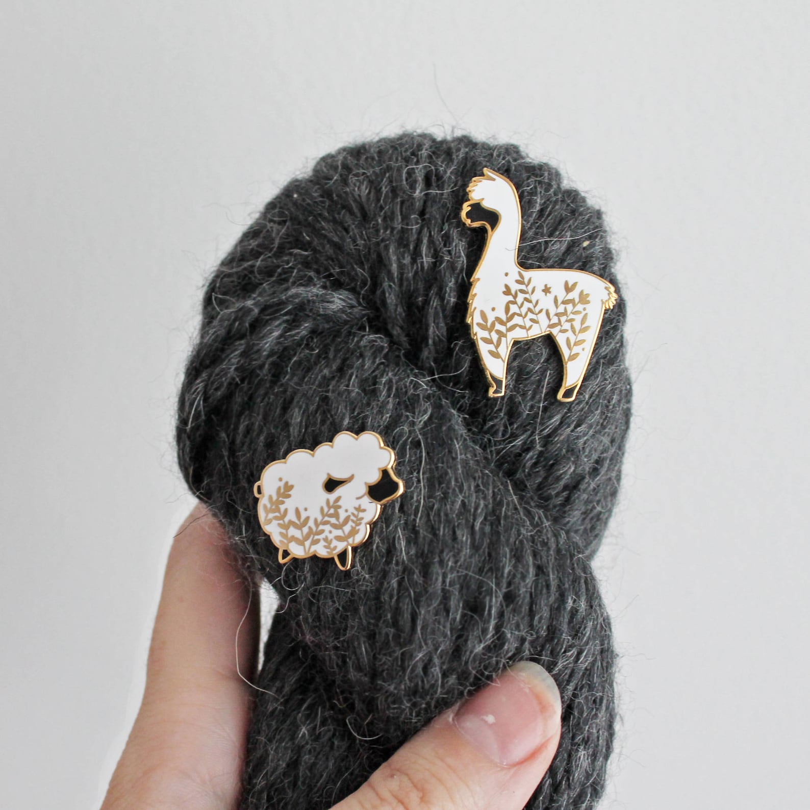 Little Sheep Gold Plated Hard Enamel Pin Knitters Flair - Etsy