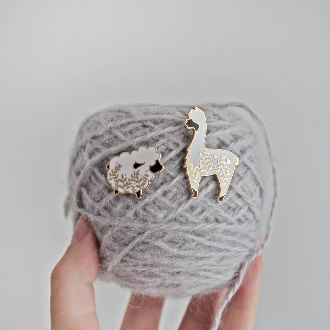 Little Sheep Gold Plated Hard Enamel Pin Knitters Flair - Etsy