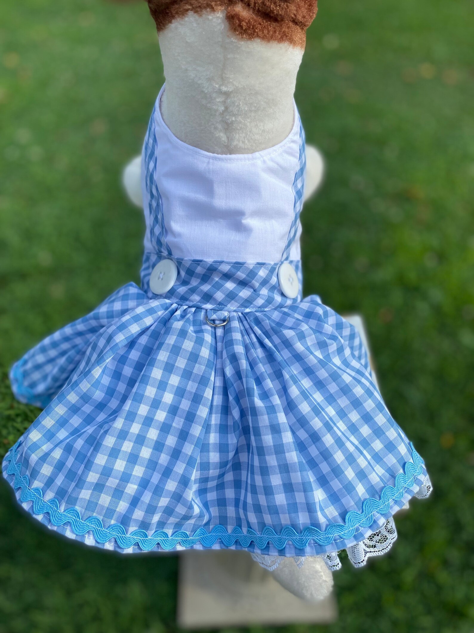 Blue/white Checkered Dress Perfect for Halloween Pet/dog Costume - Etsy