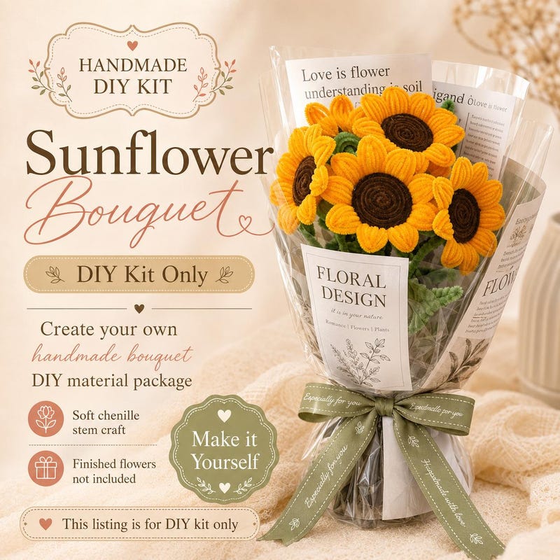 Sunflower Pipecleaner - Etsy UK