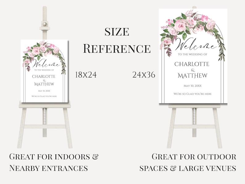 Welcome Sign Customizable Template for Pink Peony Theme Wedding ...
