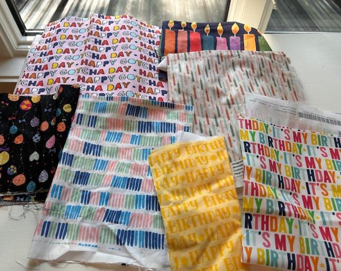 Birthday Fabric Stash, Happy Birthday Fabric Remnants ,birthday Fabric ...