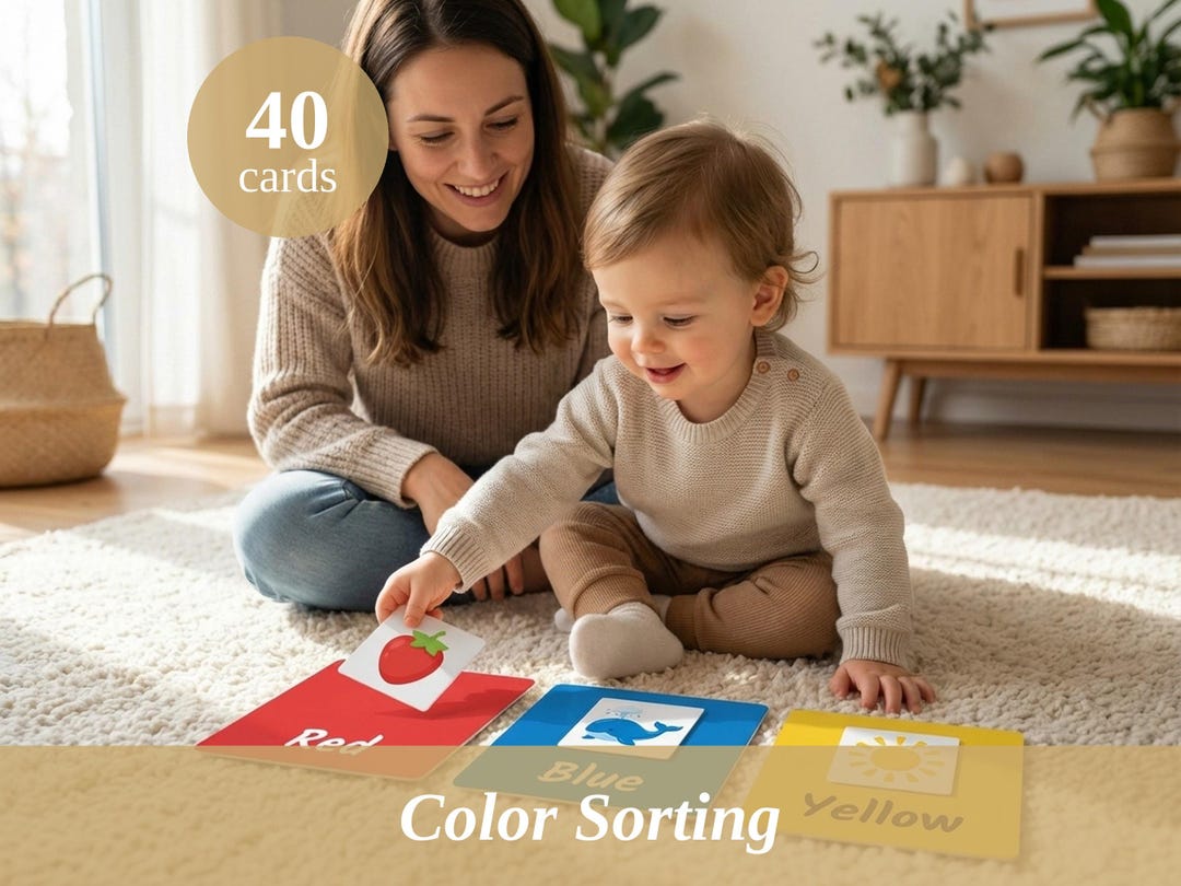 Montessori Color Sorting Activity Mats and Cards | Toddler Matching ...