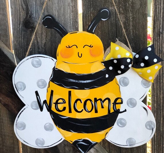 BEE BUMBLE BEE Welcome Sign Summer Everyday Decor Front Door | Etsy