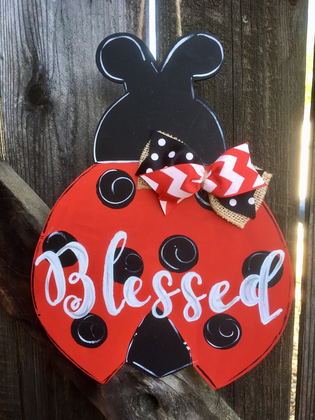 LADYBUG Sign Wall Decor Hanger Porch Home BLESSED Door PLAQUE - Etsy
