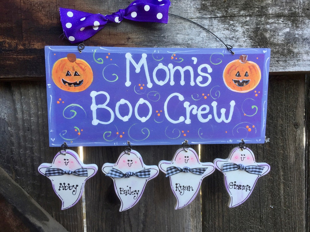 GHOST PERSONALIZED SIGN Ghosts Halloween Decor Name Names Mom's Boo ...