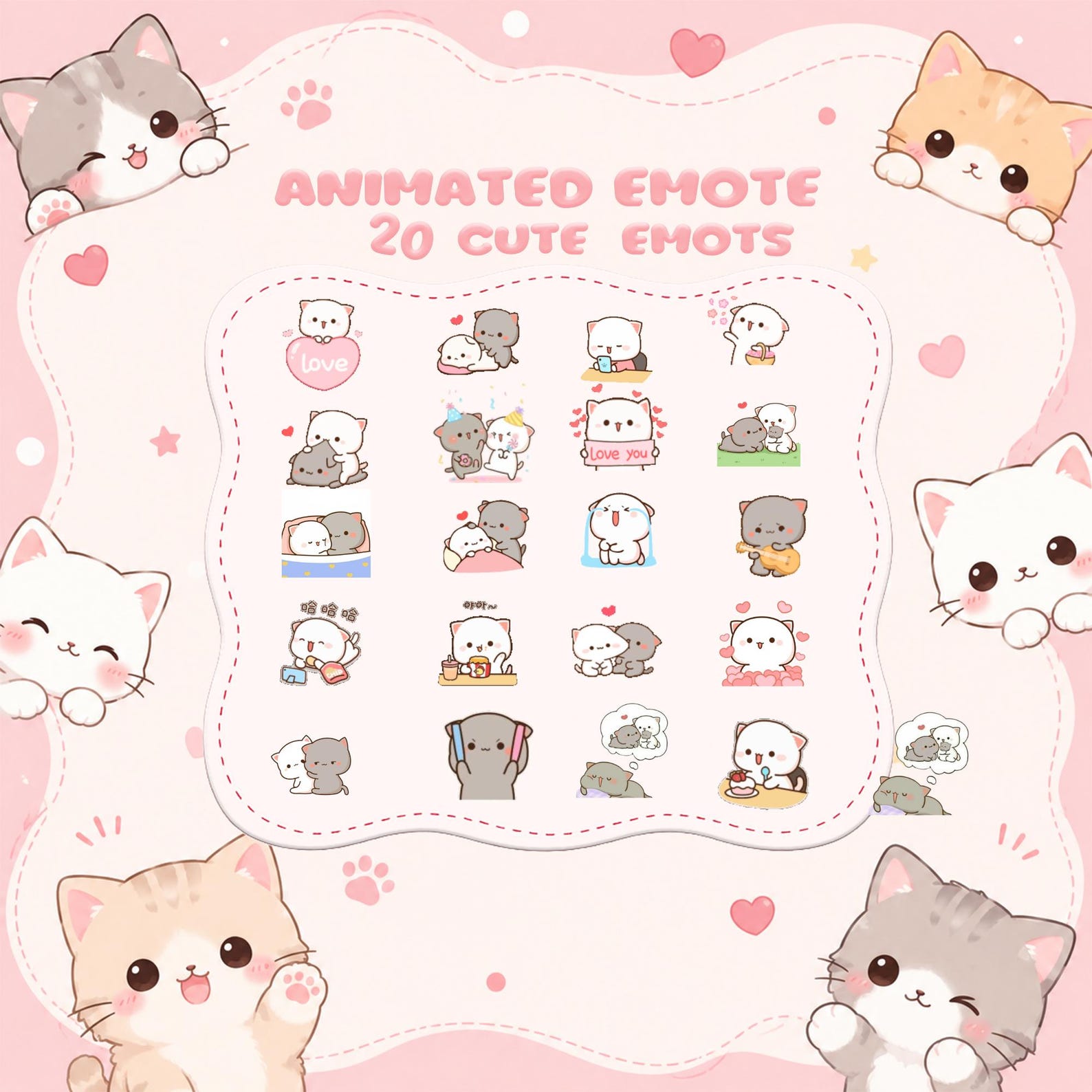 Animated Kawaii Cut Emotes Pack (digital Download) - Etsy
