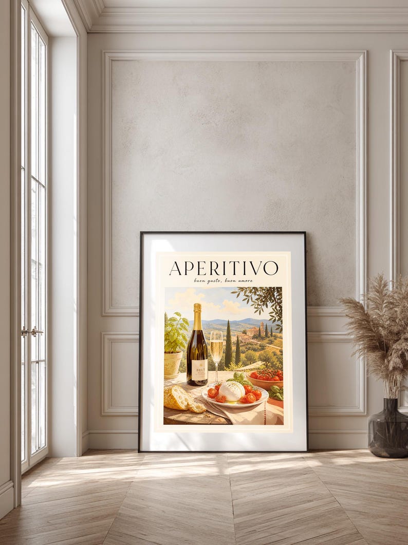 Aperitivo Poster Print, Italian Kitchen Wall Art, Vintage Italian ...