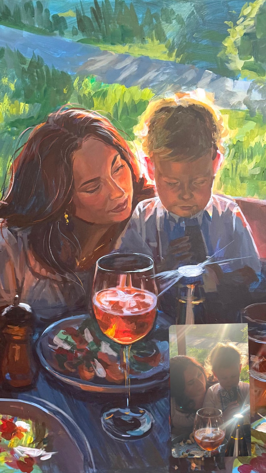 Custom Portrait Painting From Photo, Hand Painted Acrylic Portrait ...