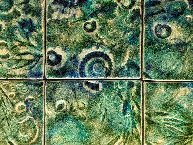 Handmade Fossil Tiles, Jurassic Splashback, Made to Order - Etsy