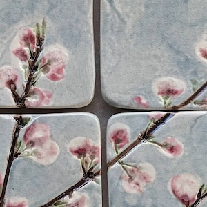 Cherry Blossom Tiles Handmade Ceramic by Damsontreepottery - Etsy