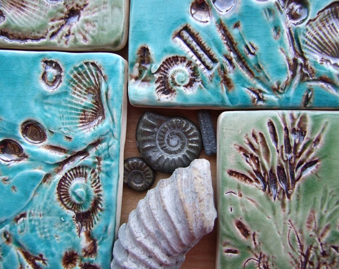 Fossil Coasters, Handmade Ceramic Tiles MADE TO ORDER - Etsy