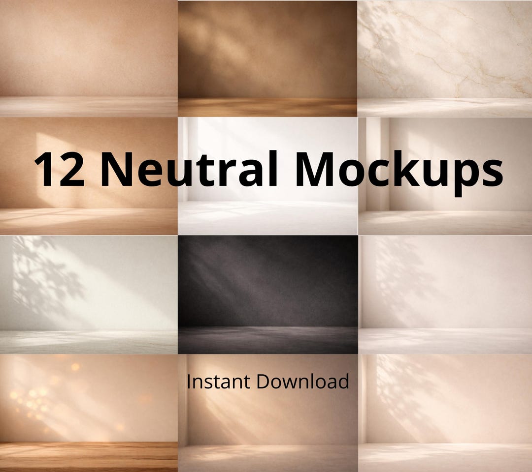 12 Neutral Product Mockup Bundle Minimal Background Scene Creator ...