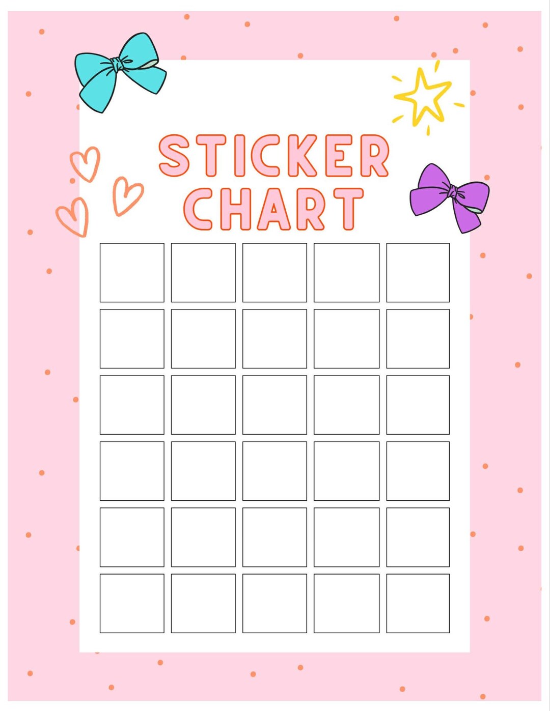 Kids Sticker Chart (PDF Download) - Etsy