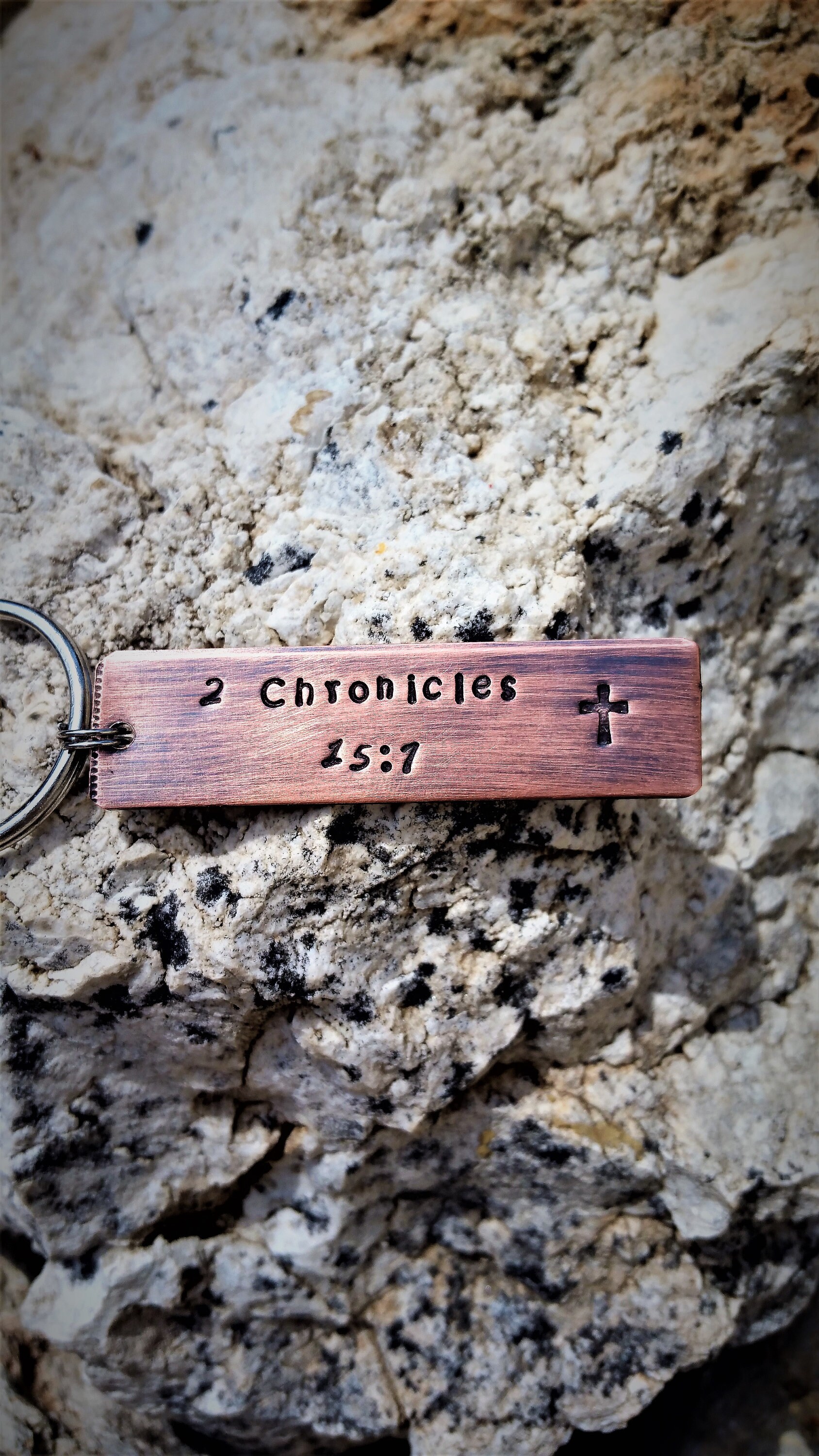 Personalized Hand Stamped Copper Key Chain - Etsy UK
