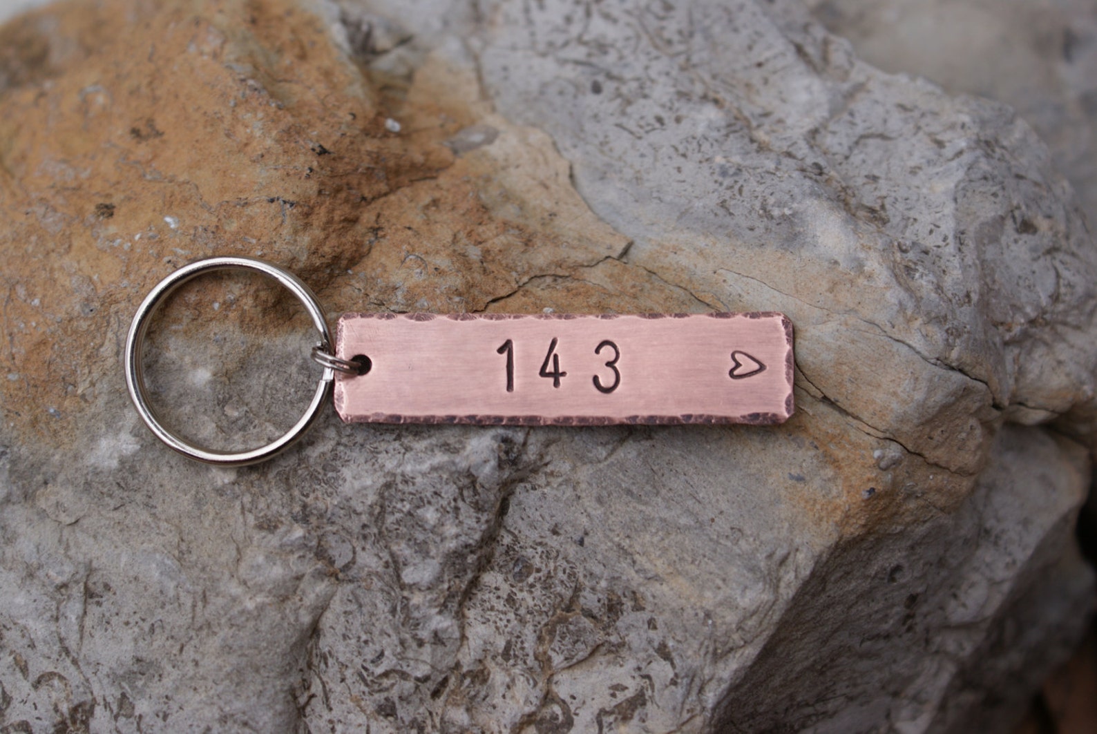 Personalized Hand Stamped Copper Key Chain | Etsy