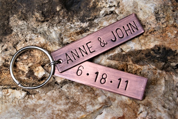 Personalized Copper Key Chain | Etsy
