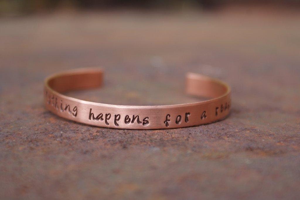 Personalized Hand Stamped 1/4 Copper Cuff Bracelet | Etsy