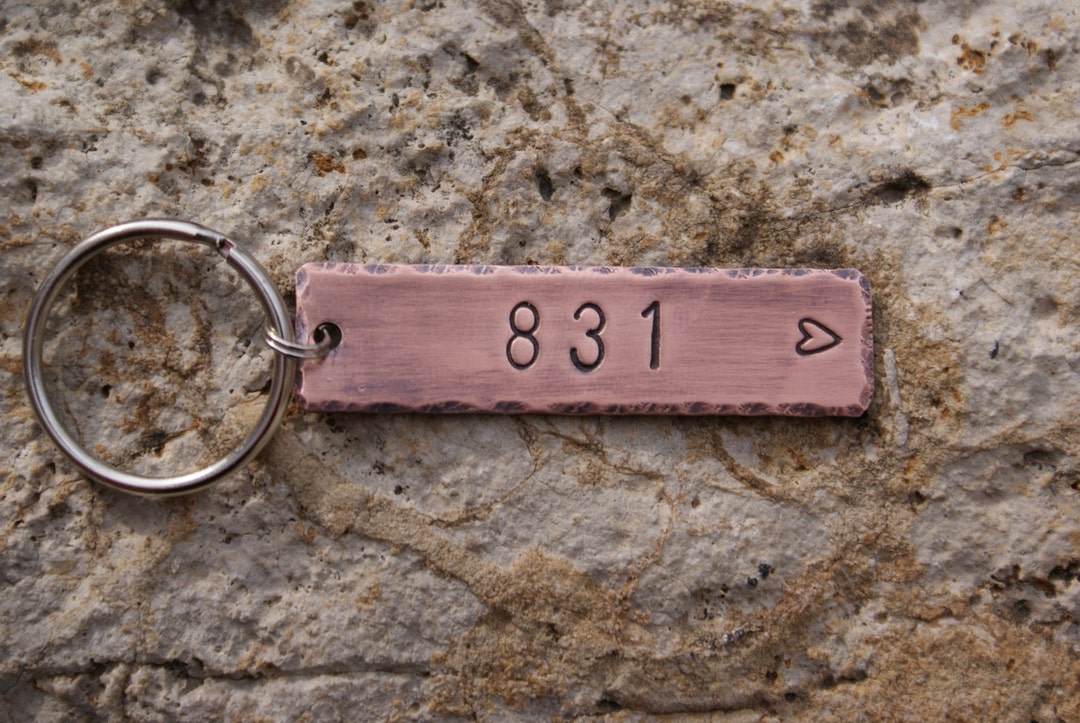Personalized Hand Stamped Copper Key Chain - Etsy
