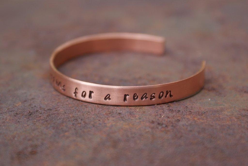 Personalized Hand Stamped 1/4 Copper Cuff Bracelet | Etsy