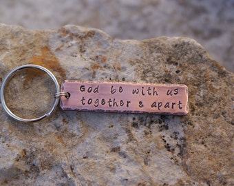 Copper Key Chain Personalized Hand Stamped With Quote | Etsy