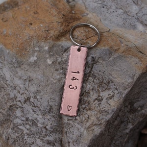 Personalized Hand Stamped Copper Key Chain - Etsy