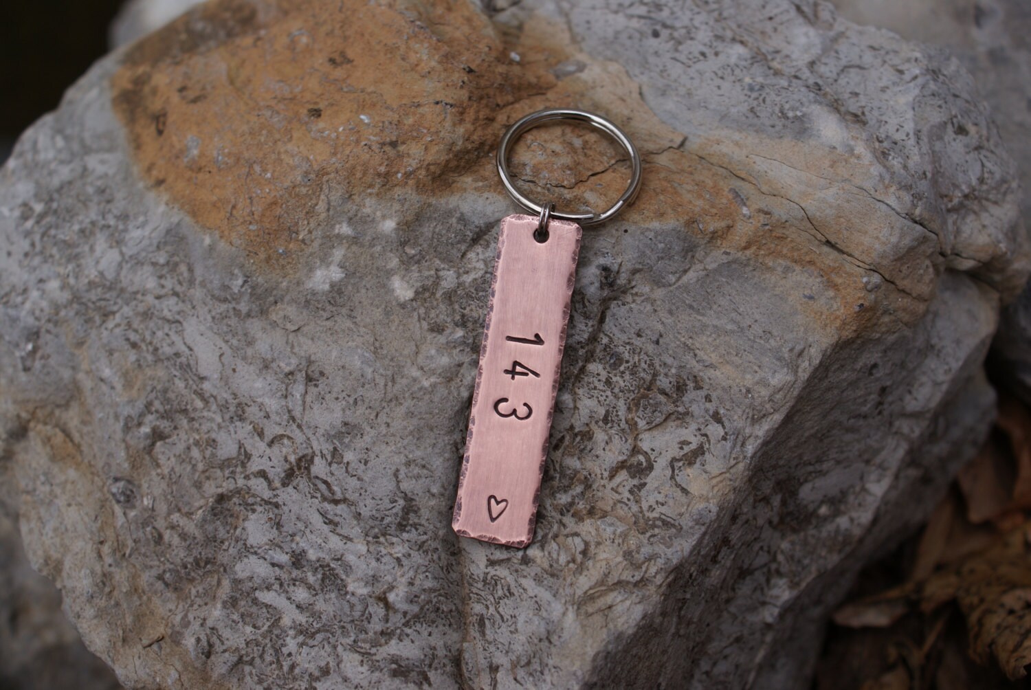 Personalized Hand Stamped Copper Key Chain - Etsy