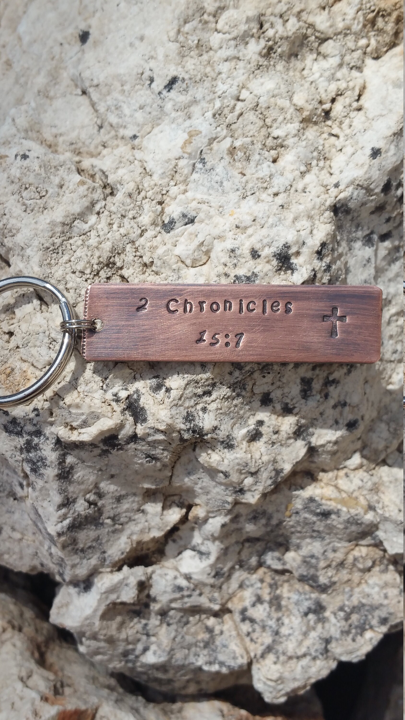 Personalized Hand Stamped Copper Key Chain - Etsy UK