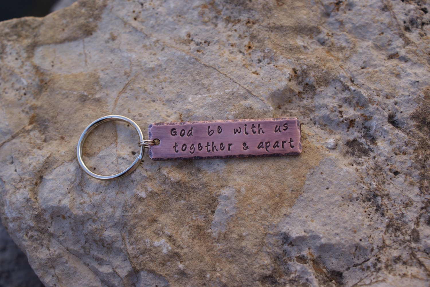 Personalized Hand Stamped Quote Copper Key Chain - Etsy