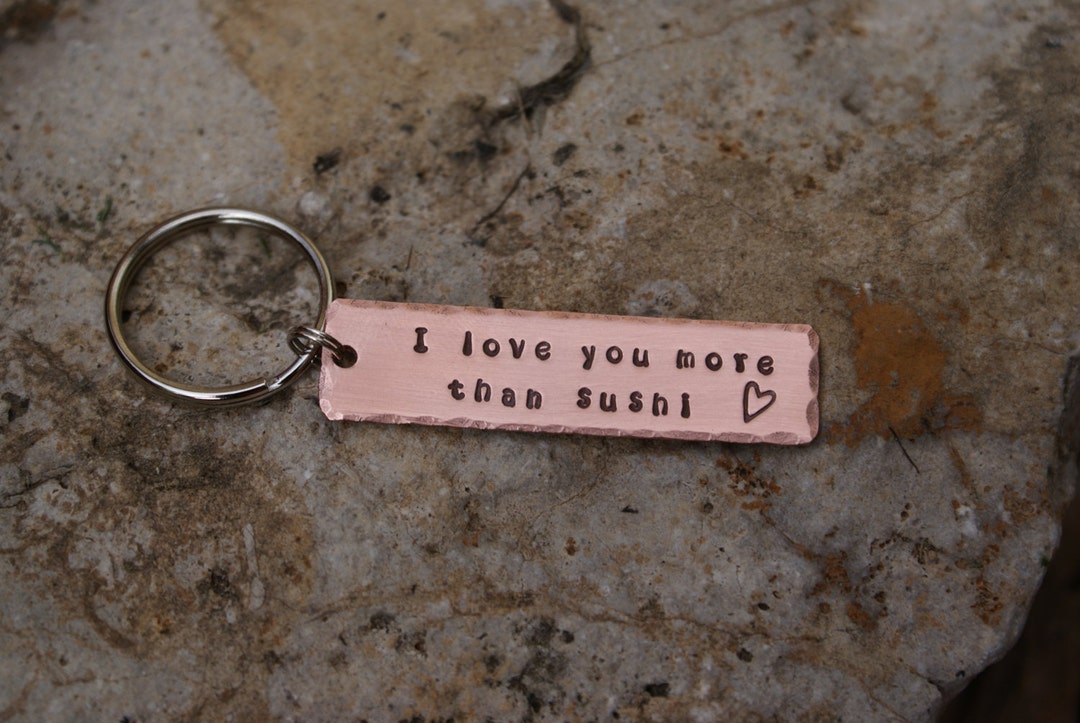 Copper Key Chain Personalized Hand Stamped With Quote - Etsy