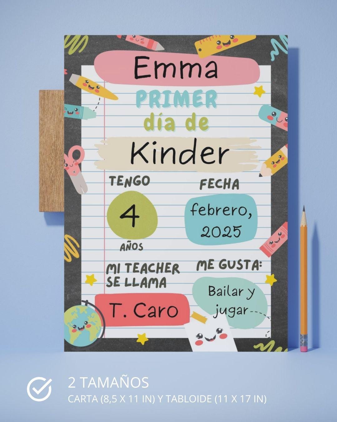 First Day of School Sign in Spanish, School Poster for Kids, Back to ...