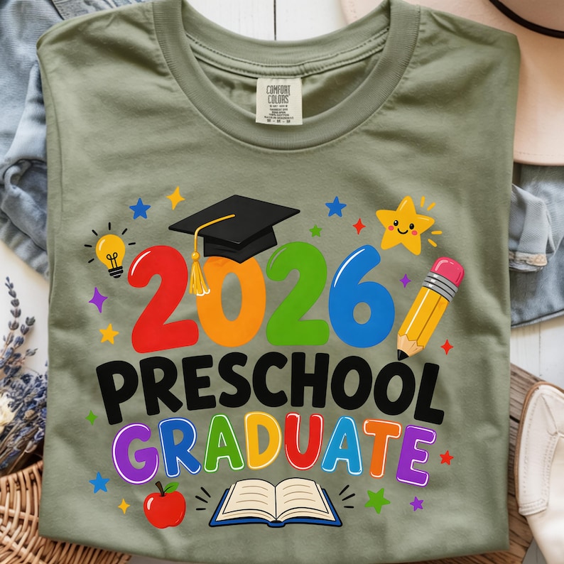 Preschool Graduate 2026 Sublimation, Kindergarten Graduation Shirt ...