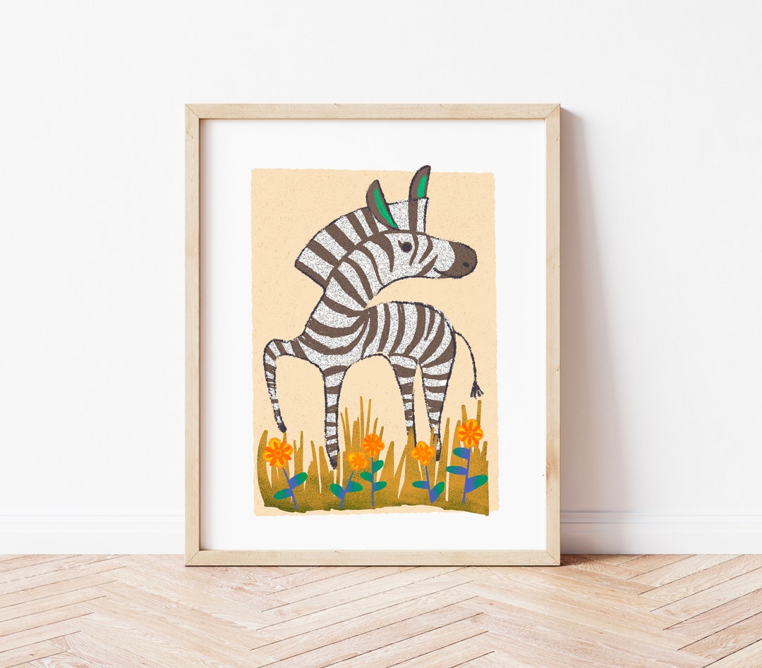 Zebra Nursery Print / Digital Zebra Print / Mid Century Modern Zebra ...
