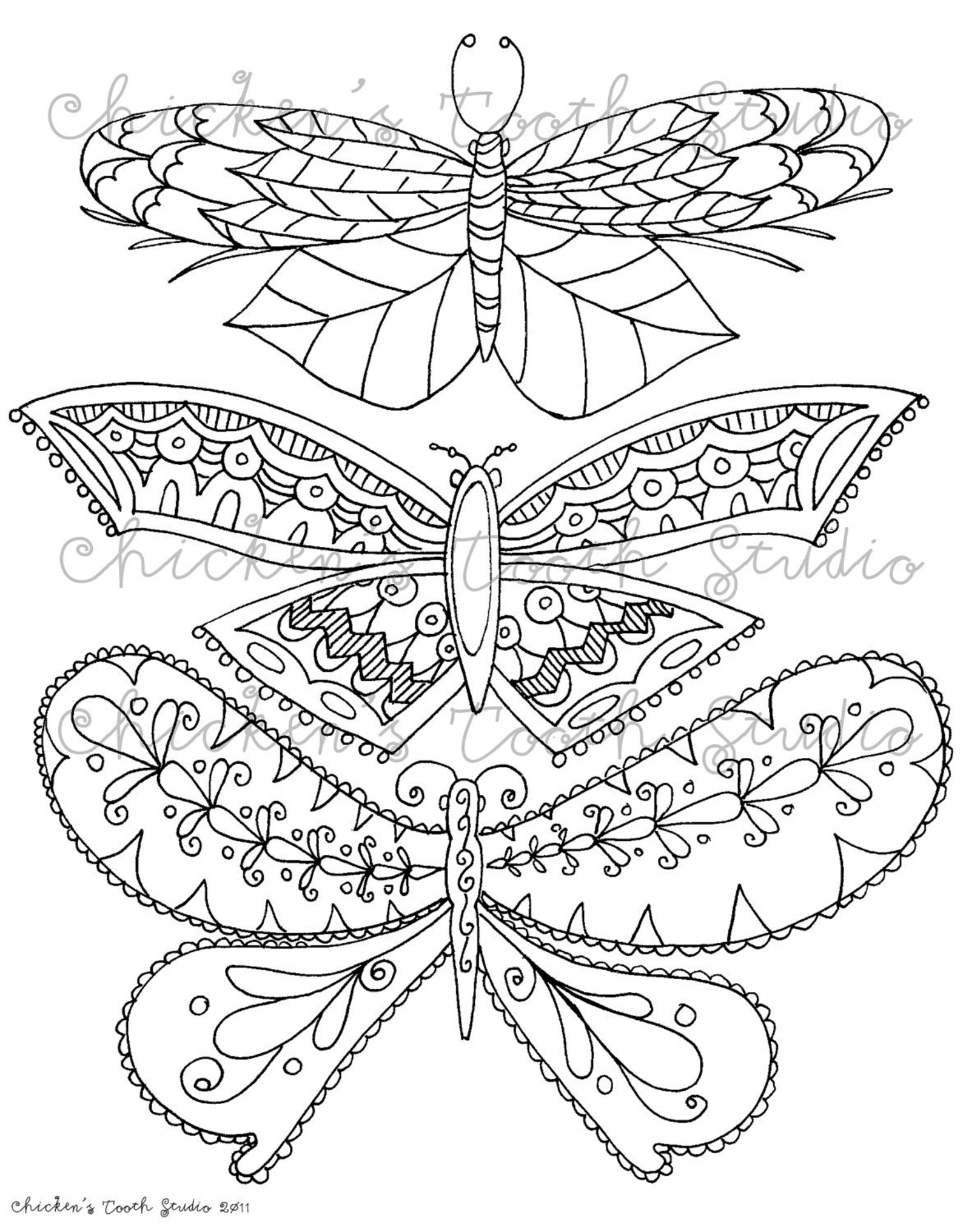 Printable Coloring Book BIRDS, BUTTERFLIES & BUGS - Etsy