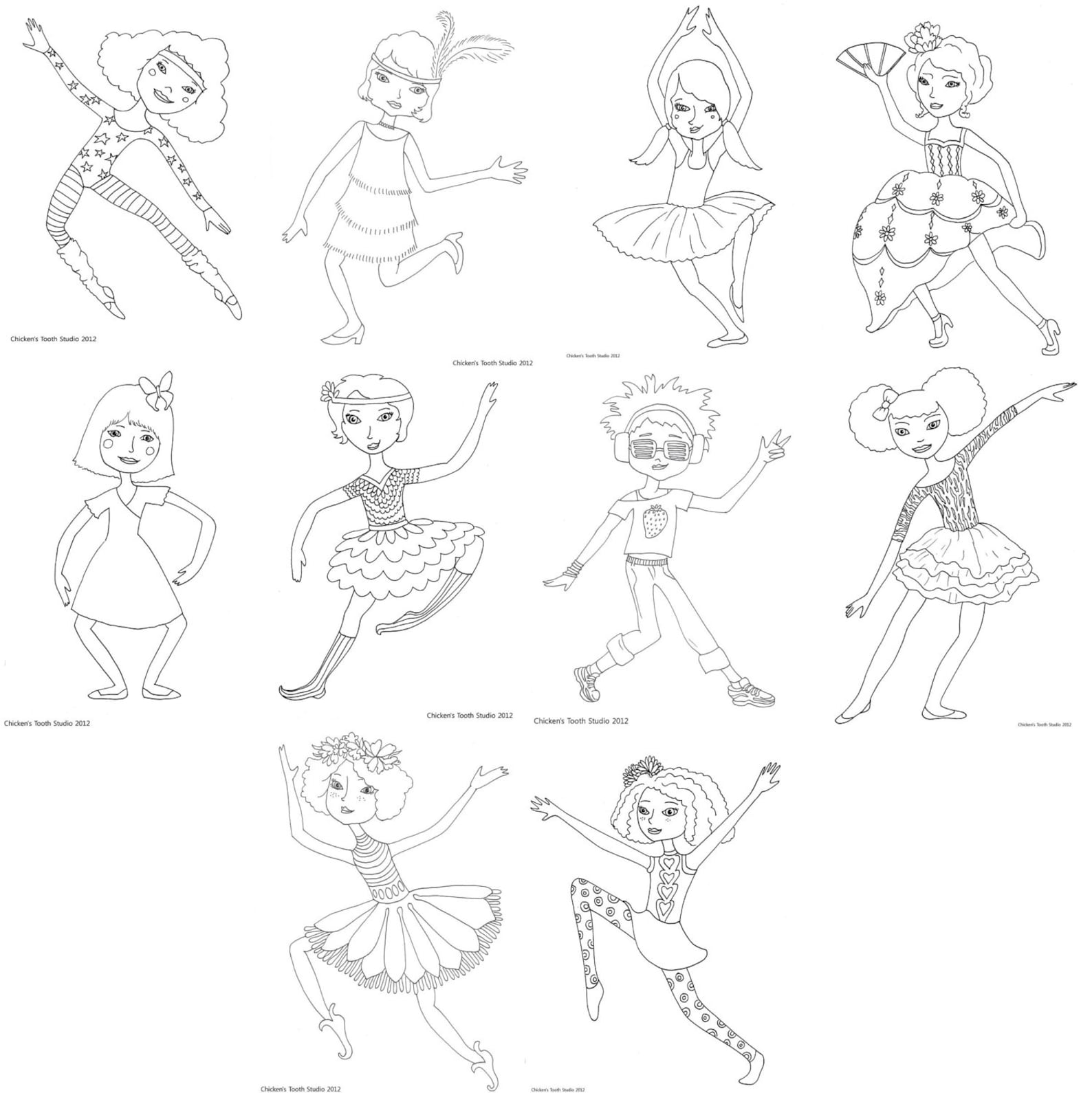 Printable Coloring Book DANCIN' - Etsy