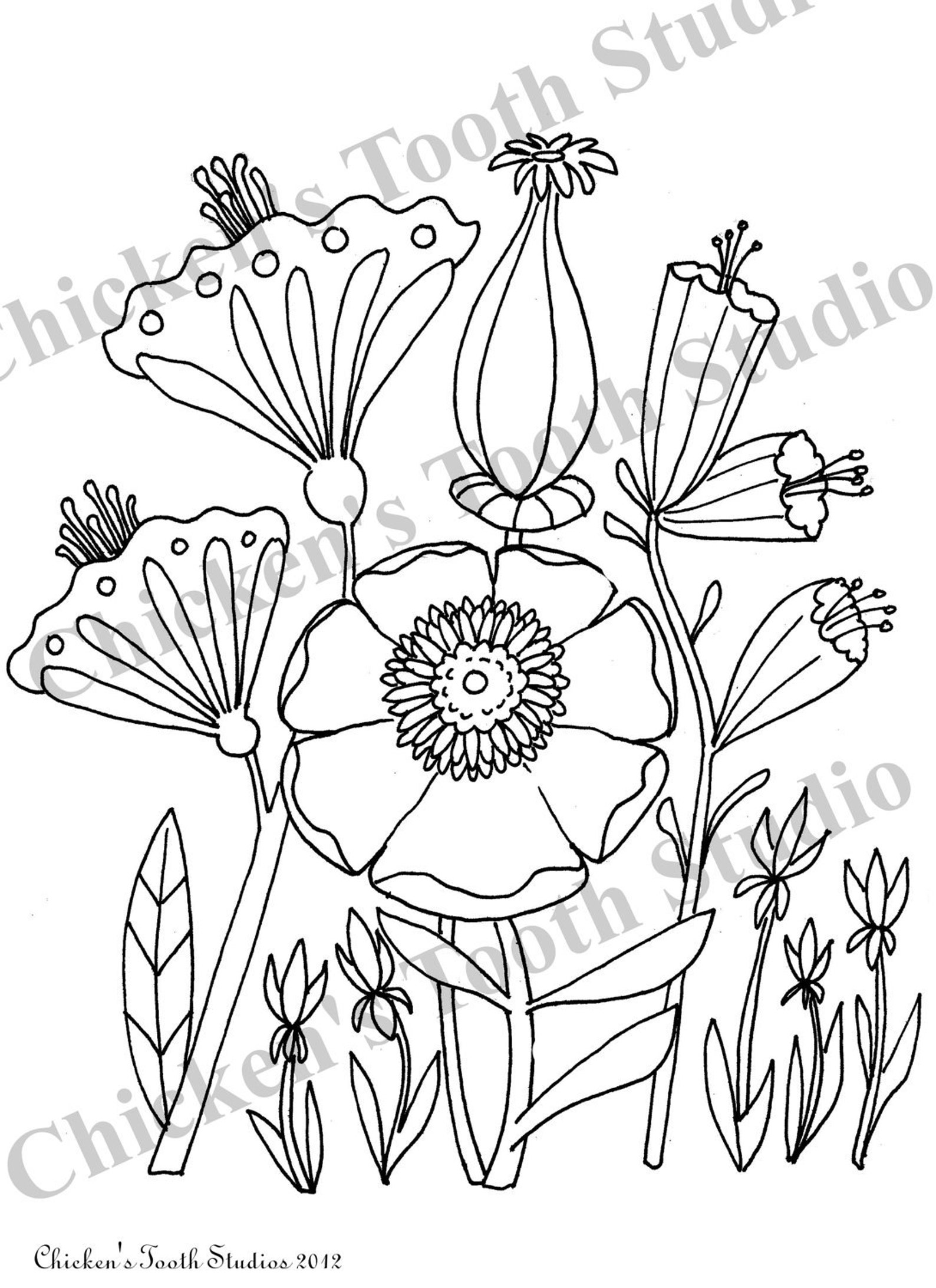 Printable Coloring Book BLOOM - Etsy