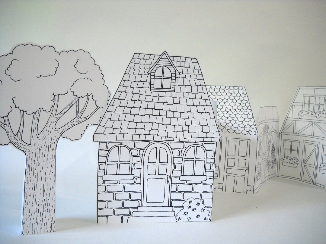 Printable Coloring Book MY TOWN - Etsy